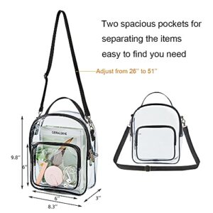 Clear Crossbody Purse Bag, Stadium Approved Clear Tote Bag with Strap for Concert, Sports Games One Size