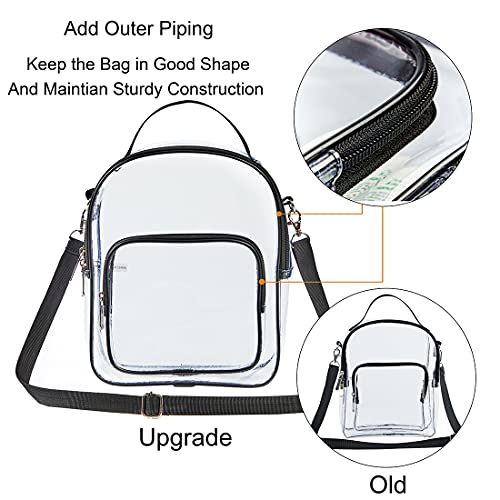 Clear Crossbody Purse Bag, Stadium Approved Clear Tote Bag with Strap for Concert, Sports Games One Size