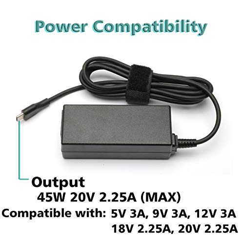 45W USB-C Chromebook Charger Fit for HP Chromebook 14 14A G5 14-ca061dx 14-ca020nr 14-ca060nr 14-ca043cl 14-ca052wm 14-ca051wm X360 11A 11 G6 EE 11 G1 11-ae051wm 11-ae000