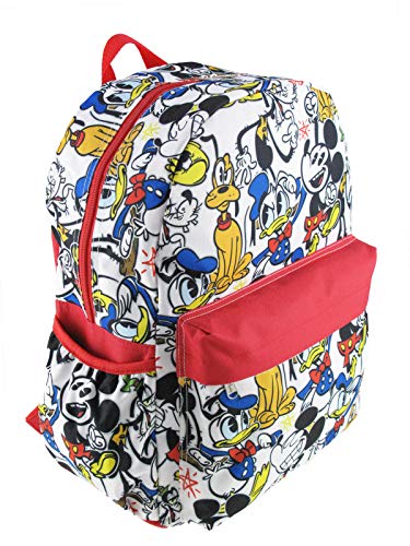 Mickey and Friends 16 inch All Over Print Deluxe Backpack With Laptop Compartment