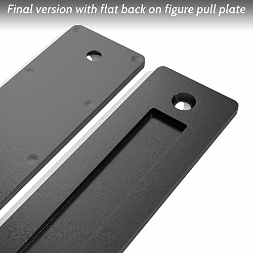 SKYSEN 2 Pack 12" Barn Door Handles, Sliding barn Door Pull Handle, No Gap Flat Plate Design- Heavy Duty- Square- Easy to Install- Matt Black (685-2)