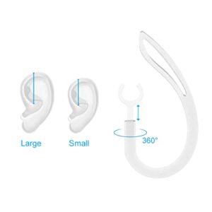 Marnana Ear Hooks, Flexible Ear Piece Clamp, Universal 0.24 Inches Clear Replacement Ear Loop Clips for Single Ear Bluetooth Heaset - Set of 4