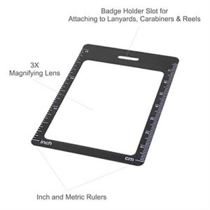 6 Credit Card Size 3X Magnifiers, Each Magnifier for Reading has 3X Fresnel Lens, Use as 3X Magnifying Glass, Pocket Magnifier, Reading Magnifier for Menus or can use as Accessory for ID Badge Holders