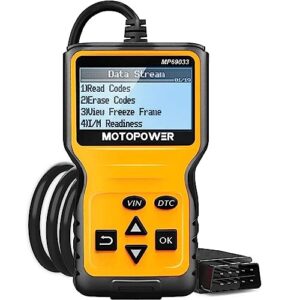 motopower mp69033 car obd2 scanner code reader engine fault code reader scanner can diagnostic scan tool for all obd ii protocol cars since 1996, yellow