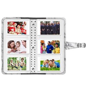 Fintie Wallet Photo Album for Fujifilm Instax 3-Inch Film,108 Pockets Album for Fujifilm Instax Mini 11/Mini 40/Mini EVO/LiPlay/Mini Link Printer, HP Sprocket, Polaroid Camera, Marble White