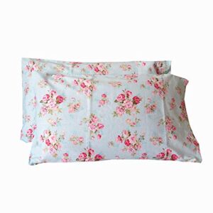 yih cotton pillow cases standard size set of 2, flower printed queen pillowcases, premium quality machine washable (7)