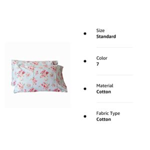 YIH Cotton Pillow Cases Standard Size Set of 2, Flower Printed Queen Pillowcases, Premium Quality Machine Washable (7)