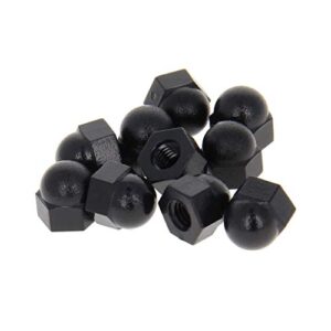 mromax acorn hex cap nuts m3 dome cap head nuts nylon hexagon decorative crown cap locknuts fasteners for screws bolts black tone 10pcs