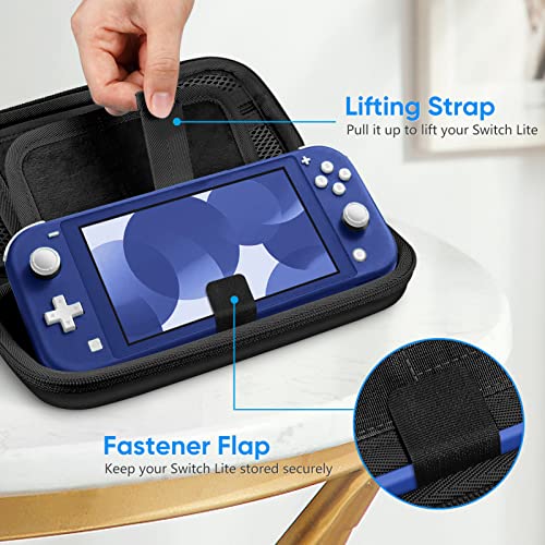 Fintie Carrying Case for Nintendo Switch Lite 2019, [Shockproof] Hard Shell Protective Cover Travel Bag w/15 Game Card & 2 Micro SD Card Slots for Switch Lite Console & Accessories, Dont Touch