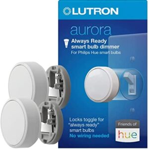 Lutron Aurora Smart Bulb Dimmer Switch (2 Pack) | for Philips Hue Smart Bulbs | Z3-1BRL-WH-L0-2 | White