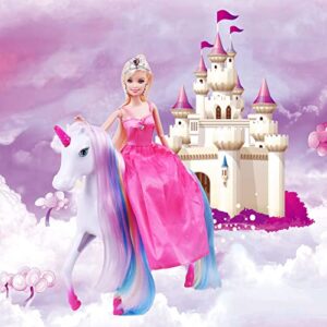 Magic Light Unicorn & Princess Doll, Unicorn Toys for Girls 3+, Unicorn Gifts for Christmas Birthday for Kids Aged 3 4 5 6 7 8