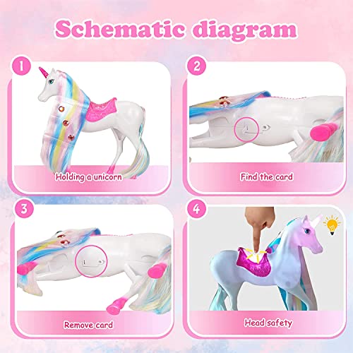 Magic Light Unicorn & Princess Doll, Unicorn Toys for Girls 3+, Unicorn Gifts for Christmas Birthday for Kids Aged 3 4 5 6 7 8