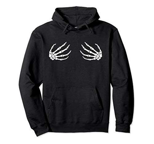 Fun Halloween Boobs Skeleton Hand Pullover Hoodie