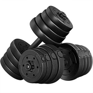 yaheetech adjustable dumbbells weight set - 66lb dumbbell weights exercise & fitness equipment w/ 4 spinlock collars & 2 connector options for women & men gym home strength bodybuilding training