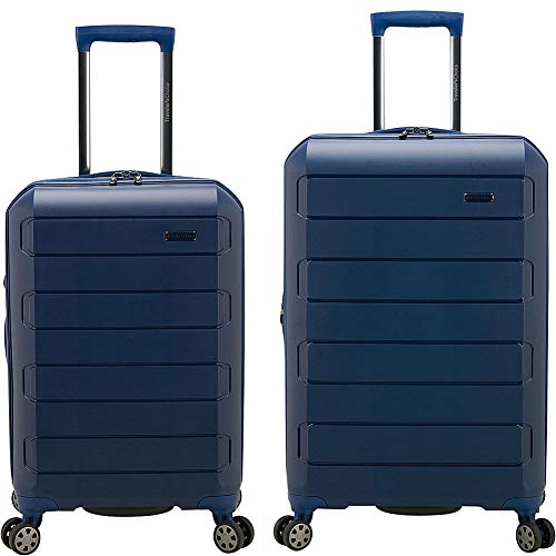 Traveler's Choice Pagosa Indestructible Hardshell Expandable Spinner Luggage, Navy, 2 Piece Set