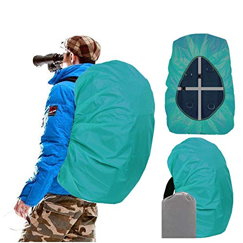 Joy Walker Waterproof Backpack Rain Cover for (15-90L), Upgraded Anti-slip Cross Buckle Straps, Triple Strengthened Layers for Hiking Camping Traveling Cycling (Lake blue, Small (for 15-25L backpack))