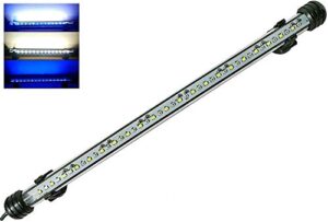 mingdak submersible led aquarium light,fish tank light with timer auto on/off, white & blue led light bar stick for fish tank, 3 light modes dimmable,8w,15 inch