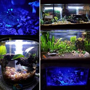 MingDak Submersible LED Aquarium Light,Fish Tank Light with Timer Auto On/Off, White & Blue LED Light bar Stick for Fish Tank, 3 Light Modes Dimmable,8W,15 Inch