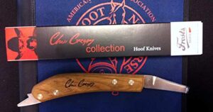 chris gregory left handed long hoof knife with rooster tail