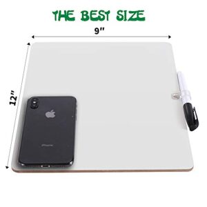 Grope Small Dry Erase Boards Blank Double Sided Portable Learning Writeboard Mini Lapboards with a Marker for Children 9x12 inches (Blank Set of 1)