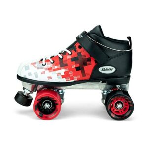 Riedell Skates - Dart Pixel - Quad Roller Speed Skate | Black & Red | Size 11