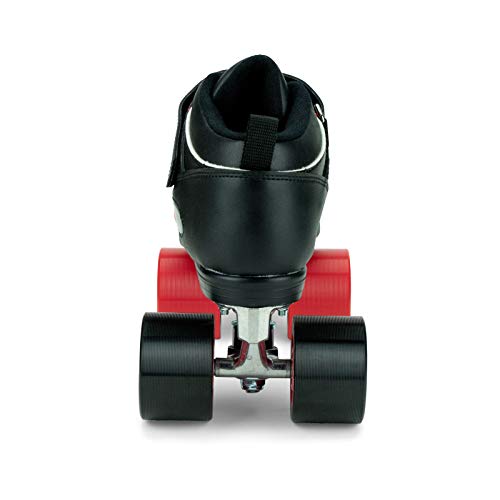 Riedell Skates - Dart Pixel - Quad Roller Speed Skate | Black & Red | Size 11