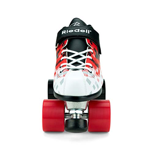 Riedell Skates - Dart Pixel - Quad Roller Speed Skate | Black & Red | Size 11