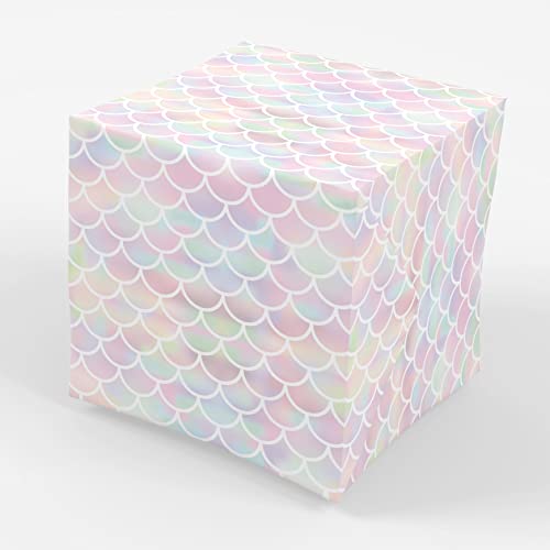 Stesha Party Mermaid Scale Gift Wrap Wrapping Paper - Folded Flat 30 x 20 Inch - 3 Sheets