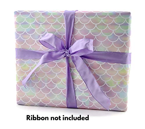 Stesha Party Mermaid Scale Gift Wrap Wrapping Paper - Folded Flat 30 x 20 Inch - 3 Sheets