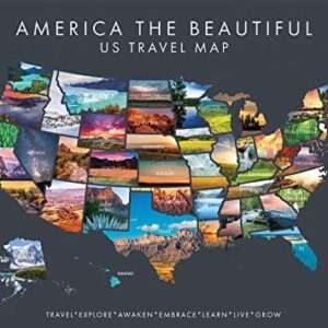 America The Beautiful USA Scratch Off Map- Interactive Travel Scratch Off Poster Reveals Beautiful Nature Photography of Each 50 States - Travel Poster - Great Gift for Adventurers (grey)