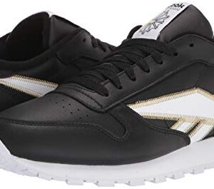 Reebok unisex-adult Classic Leather,Black/White/Gold Met.,11.5 M US