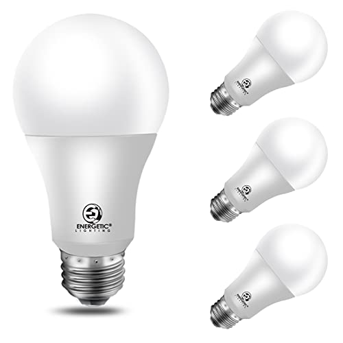 Energetic 100W Equivalent, A19 LED Light Bulb, Warm White 3000K, E26 Base, Non-Dimmable, 1600LM, UL Listed, 4-Pack