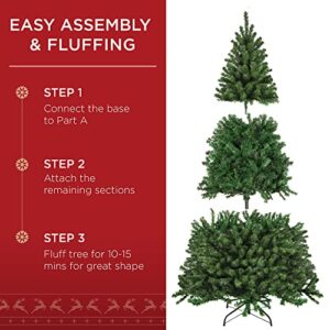 Best Choice Products 4.5ft Pre-Lit Spruce Artificial Holiday Christmas Tree for Home, Office, Party Decoration w/ 200 Incandescent Lights, 763 Branch Tips, Easy Assembly, Metal Hinges & Foldable Base