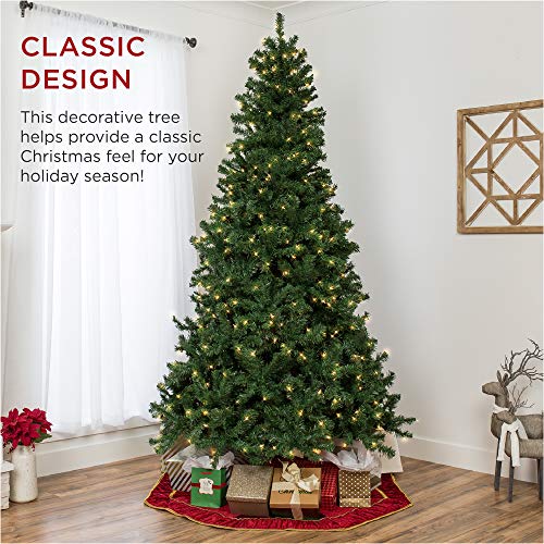 Best Choice Products 4.5ft Pre-Lit Spruce Artificial Holiday Christmas Tree for Home, Office, Party Decoration w/ 200 Incandescent Lights, 763 Branch Tips, Easy Assembly, Metal Hinges & Foldable Base