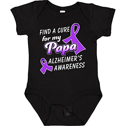 inktastic Alzheimer's Awareness Find a Cure for My Papa Baby Bodysuit 12 Months 0040 Black 38843