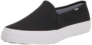 keds women's double decker sneaker, black canvas, 7