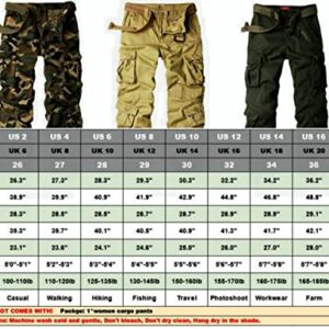 Women's Cotton Casual Military Army Cargo Combat Work Pants with 8 Pocket Army Green US 14