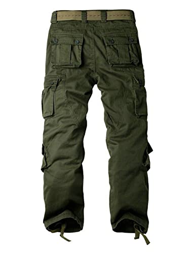 Women's Cotton Casual Military Army Cargo Combat Work Pants with 8 Pocket Army Green US 14