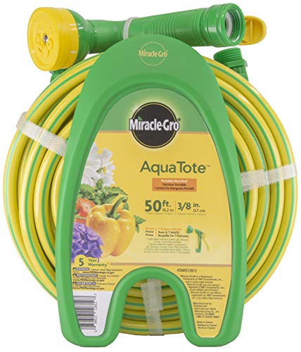 Miracle-Gro SMG12812 Mini Hose Reel with Nozzle, Green