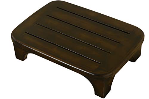 URFORESTIC Solid Wood Bed Step Stool Super Large/Bedside Steps for High Beds/Solid Wood Super Sturdy Hold Up to 500 LBS (Dark Walnut)