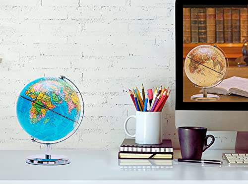 Exerz Political Globe Dia 5.5-inch (14cm)- Mini World Globe - Educational/Geographic