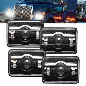 autofu 4pcs 4x6 led headlights drl for chevy pick up trucks c10 c20 k10 k30 k5 blazer suburban (1981 to 1987), sealed beam high low h4651 h4642 h4652 h4656 h4666 h4668 h6545 conversion kit