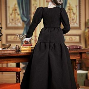 Barbie Inspiring Women Series Susan B. Anthony Collectible Doll, Approx. 12-in, Wearing Black Dress and Cameo Brooch, with Doll Stand and Certificate of Authenticity