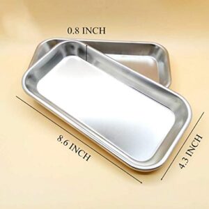 Medical Tray Stainless Steel (3 Pack), Dental Lab Instruments Surgical Metal Trays Bathroom Organizer