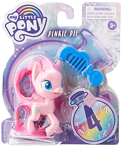 My Little Pony Pinkie Pie Potion Pony Figure -- 3-Inch Pink Pony Toy with Brushable Hair, Comb, and 4 Surprise Accessories