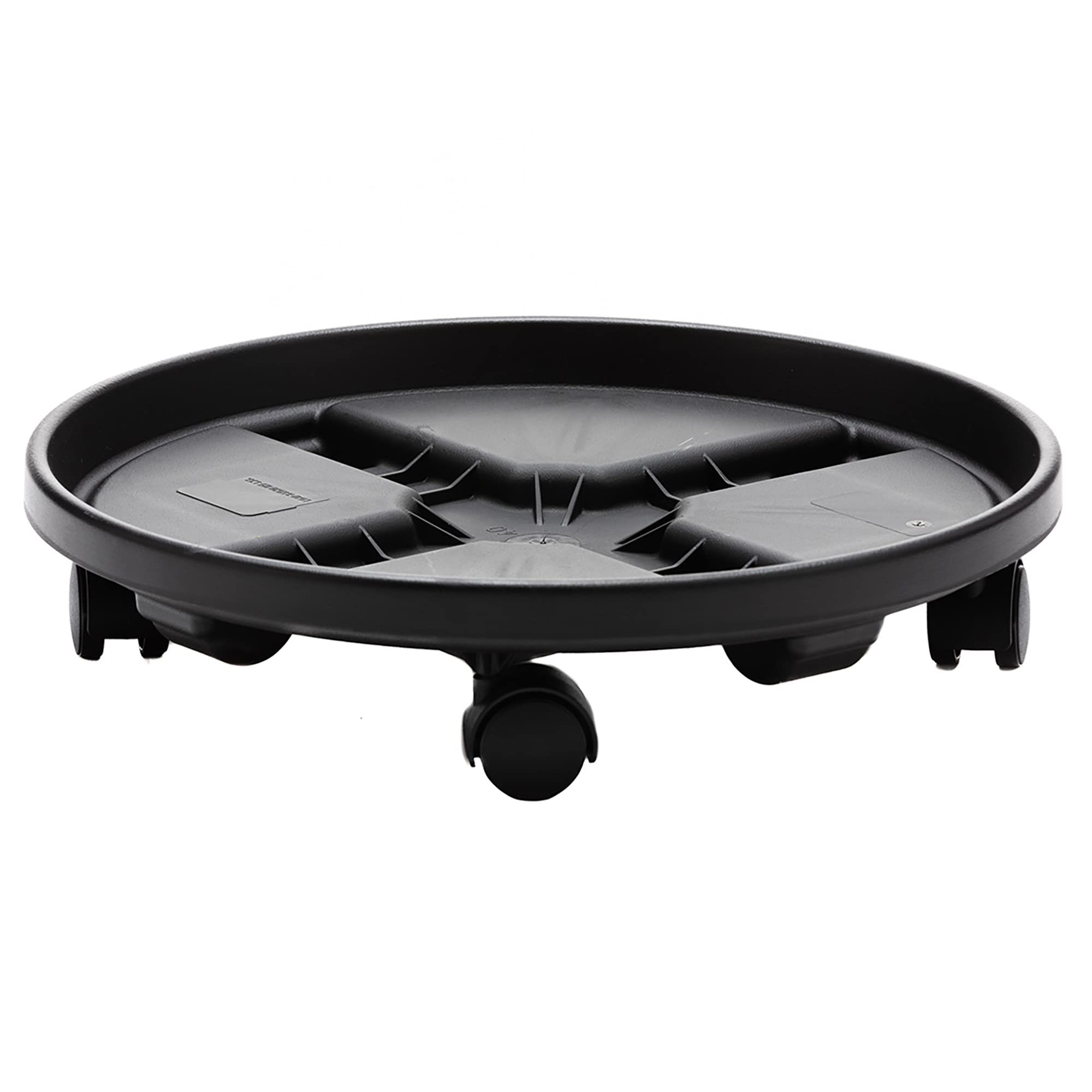 Bloem Caddy Round Plant Stand Caddy w/Wheels Saucer Tray (CAD1200), Black, 12"