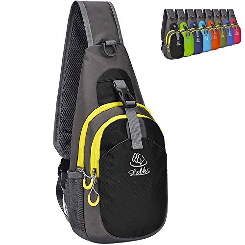 Peicees Small Sling Backpack Shoulder Chest Crossbody Bag Lightweight Nylon Hiking Daypack for Women Men