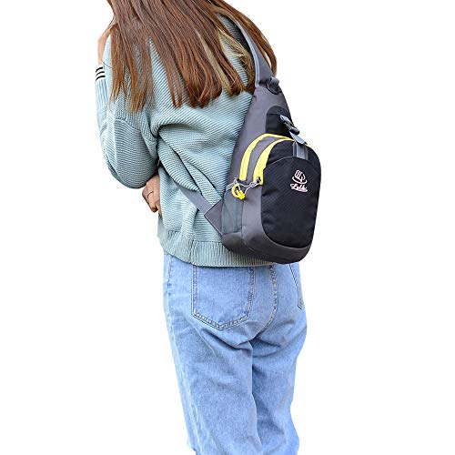 Peicees Small Sling Backpack Shoulder Chest Crossbody Bag Lightweight Nylon Hiking Daypack for Women Men