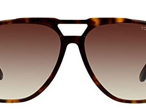 Tom Ford FT0753 52K Dark Havana FT0753 Pilot Sunglasses Lens Category 3 Size 62