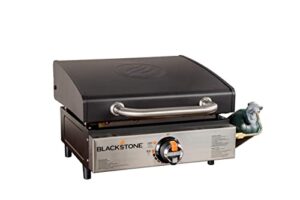 blackstone 1814 stainless steel propane gas portable, flat top griddle frill station for kitchen, camping, outdoor, tailgating, tabletop, countertop – heavy duty & 12, 000 btus, 17 inch, black